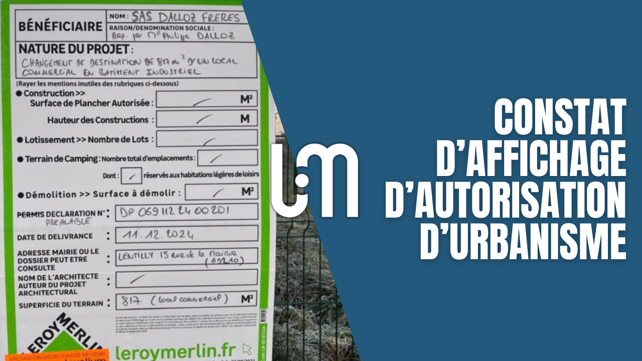 constat d'affichage d'autorisation d'urbanisme lyon